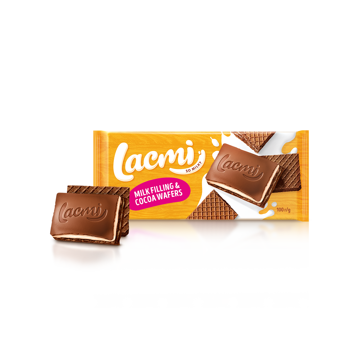Chocolate Lacmi milk with milk filling and wafers - Roshen.gr
