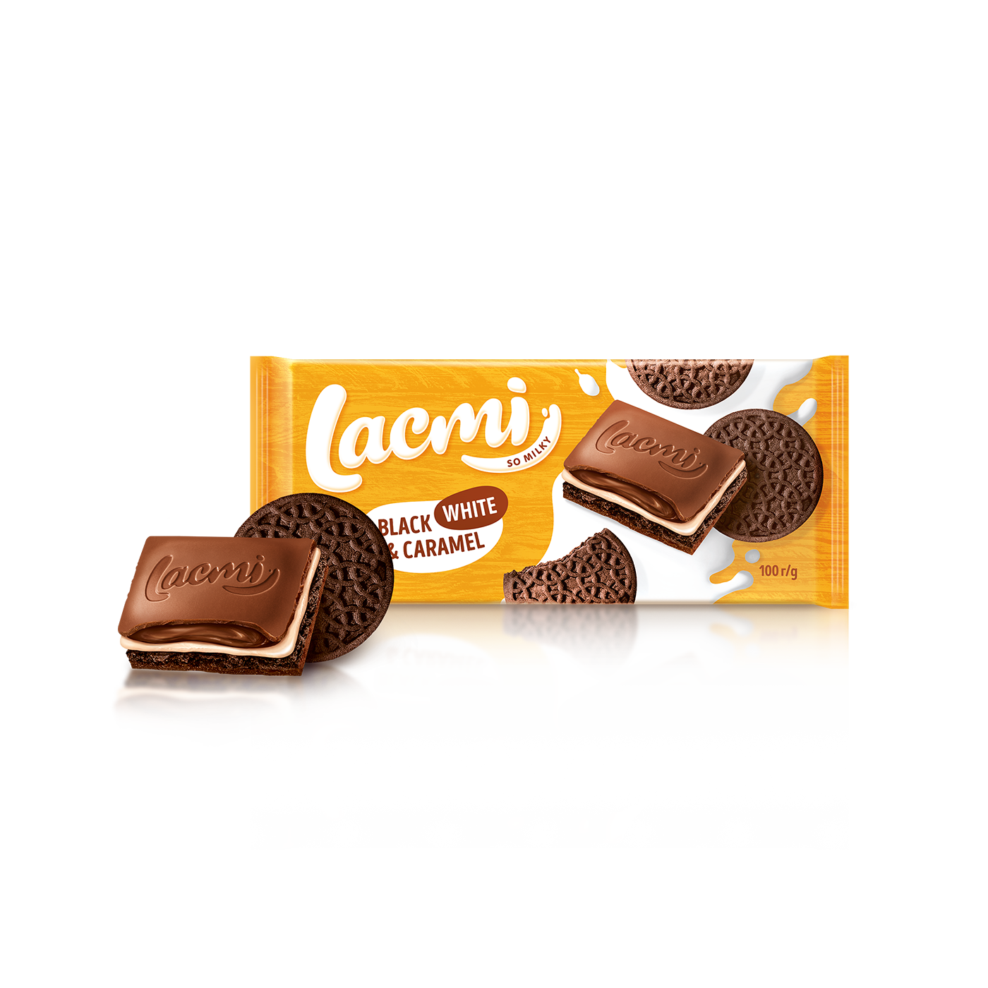 Chocolate Lacmi Black White & Caramel milk with milk filling caramel ...