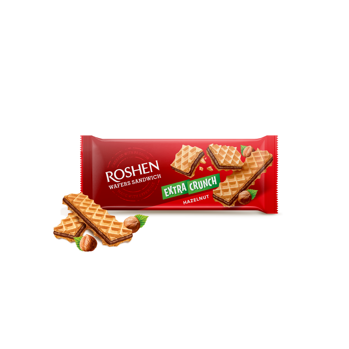 Roshen Wafers Sandwich Crunch hazelnut 142gr - Roshen.gr